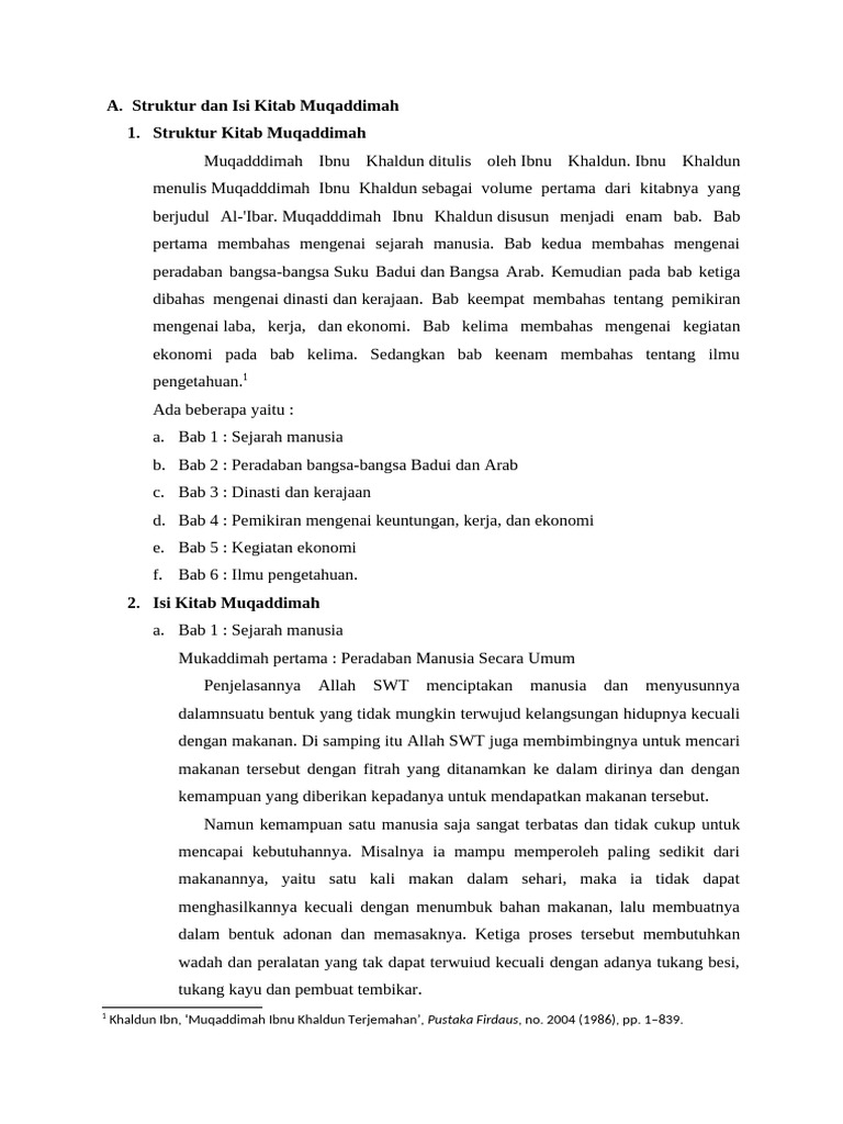 Struktur dan Isi Kitab Muqaddimah | PDF