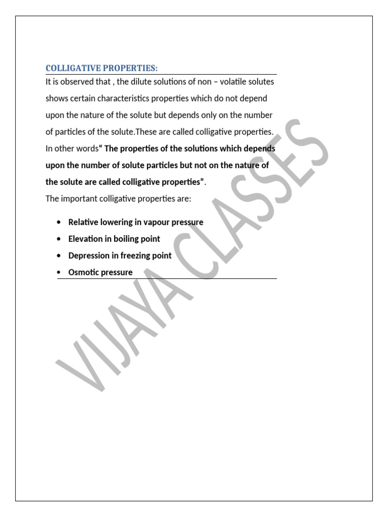 Understanding Colligative Properties | PDF