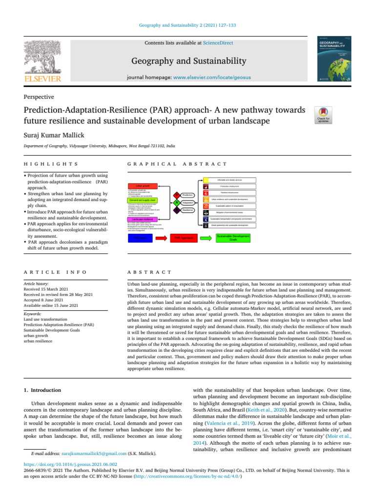 PAR Approach for Urban Resilience | PDF | Ecological Resilience ...