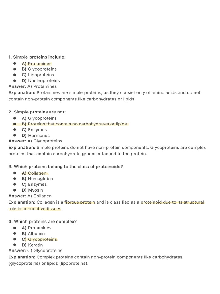 Simple Proteins Include 2 | PDF | Fat | Cortisol