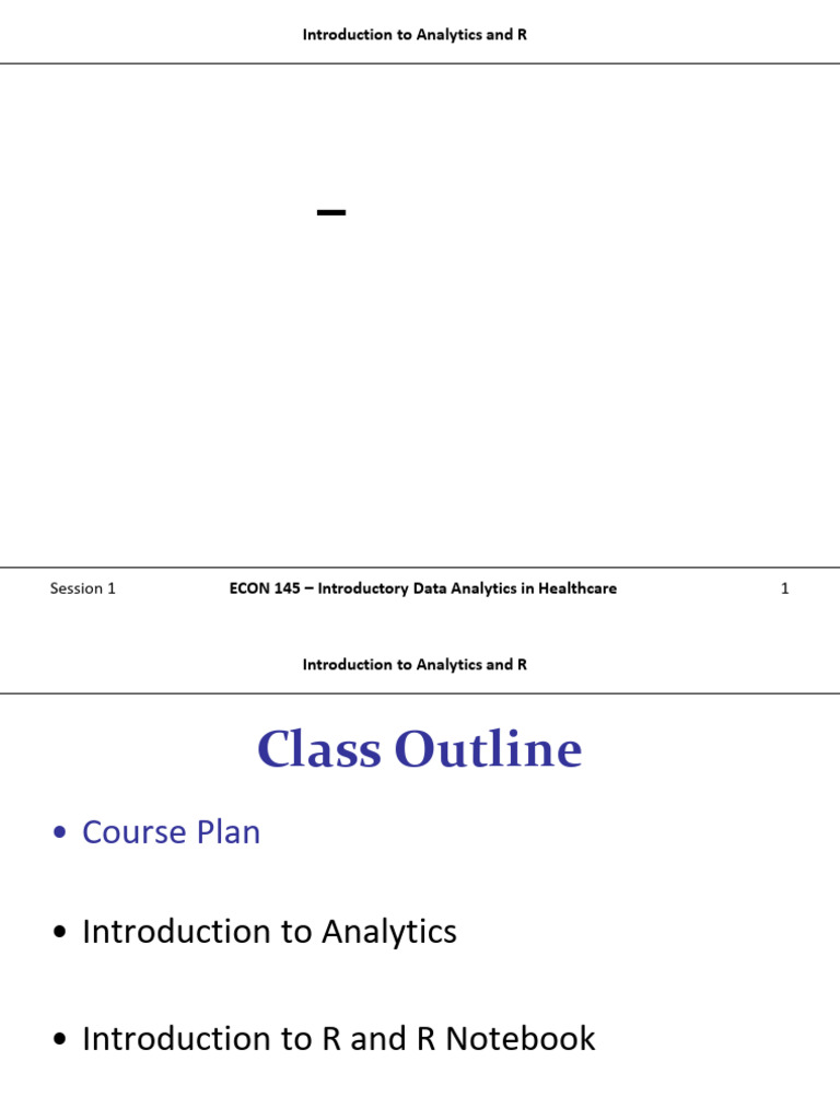 Lecture 1 - Introduction To Analytics - 2025 - Updated2 | PDF | Apache Hadoop | Analytics