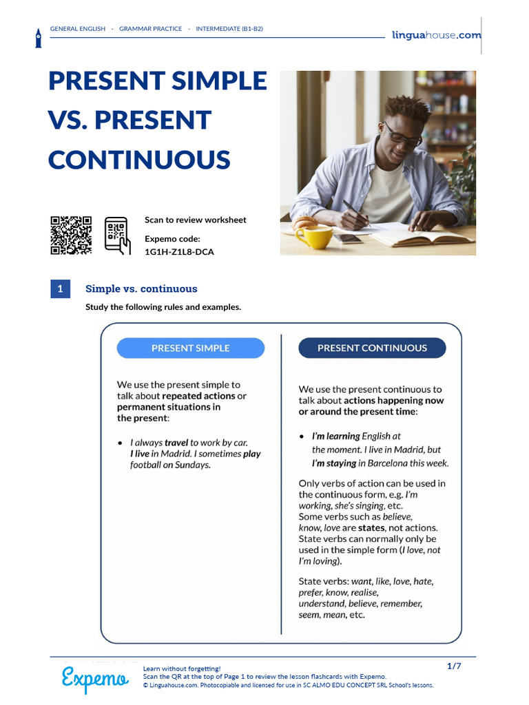 Present Simple vs Continuous Practice B2 | PDF