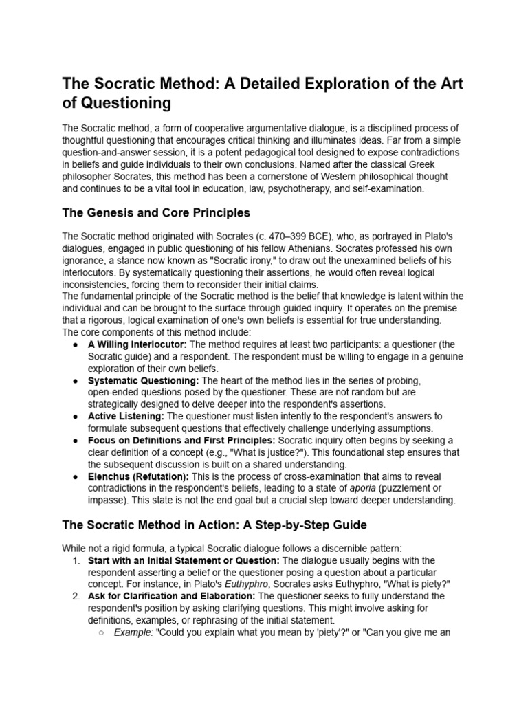 Understanding the Socratic Method | PDF | Socrates | Cognition