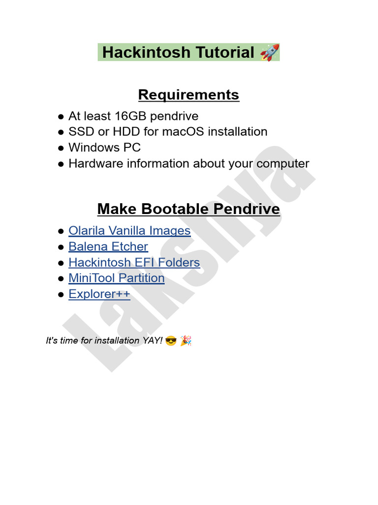 Hackintosh Tutorial | PDF