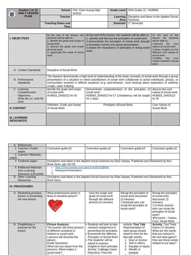 5 - DIASS Week e - Discipline of Social Work | PDF | Social Work ...