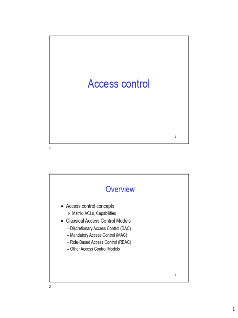 Access Control Models and Techniques | PDF | Computer Access Control ...