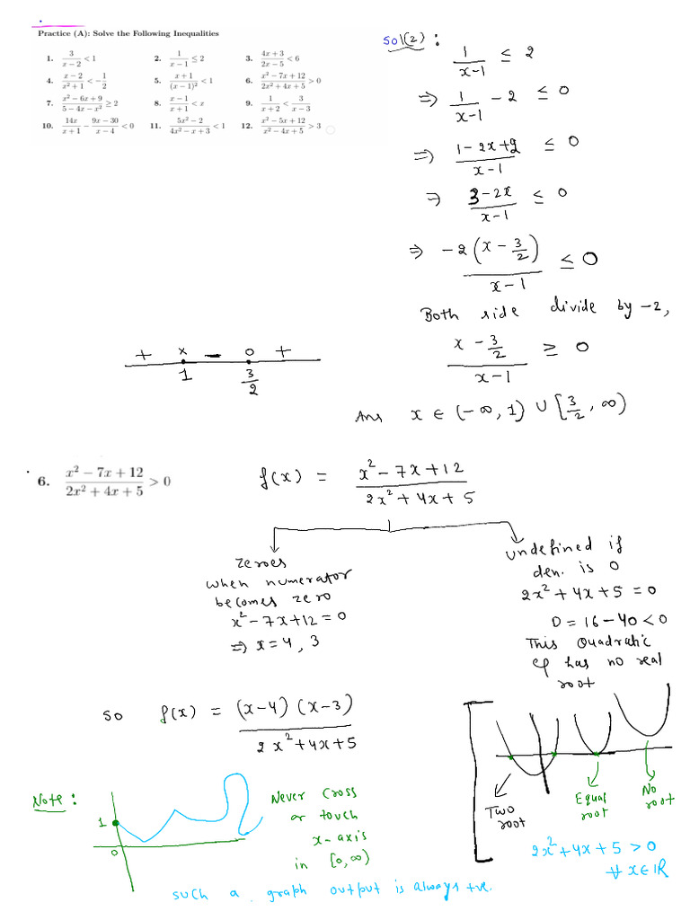 Lec 4 Ineuality Q Practice and Homework | PDF
