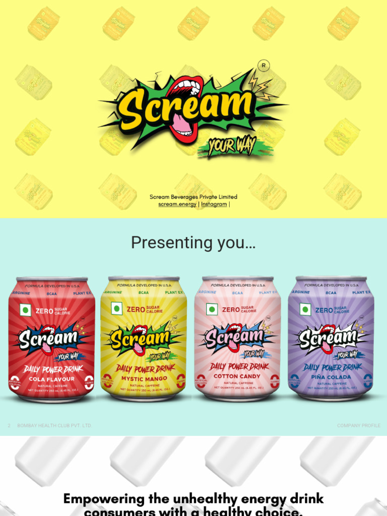 SCREAM Energy Drink Overview | PDF | Mumbai | Nutrition