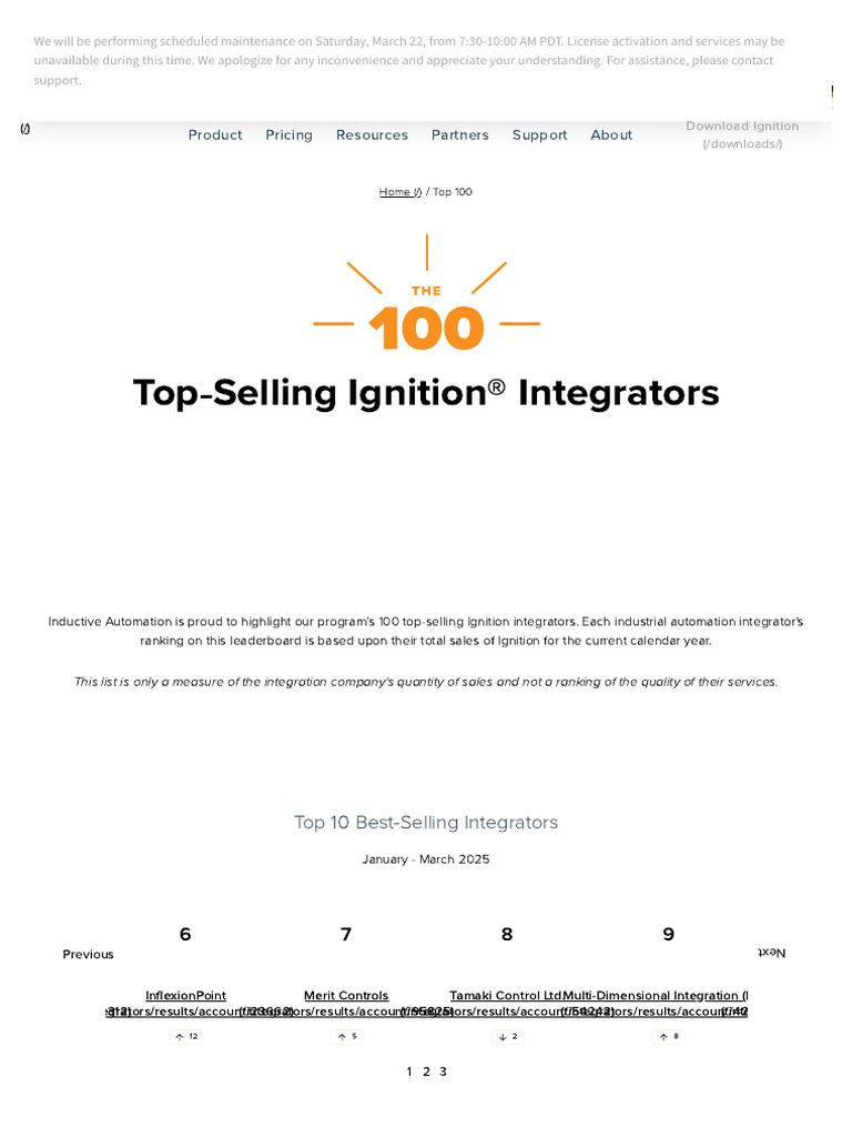Top Selling Ignition® Integrators | PDF | Computing | Automation