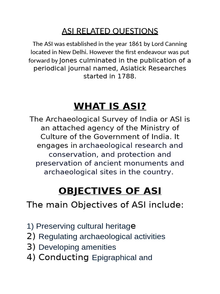 ASI RELATED QUESTIONS For Helping Students | PDF