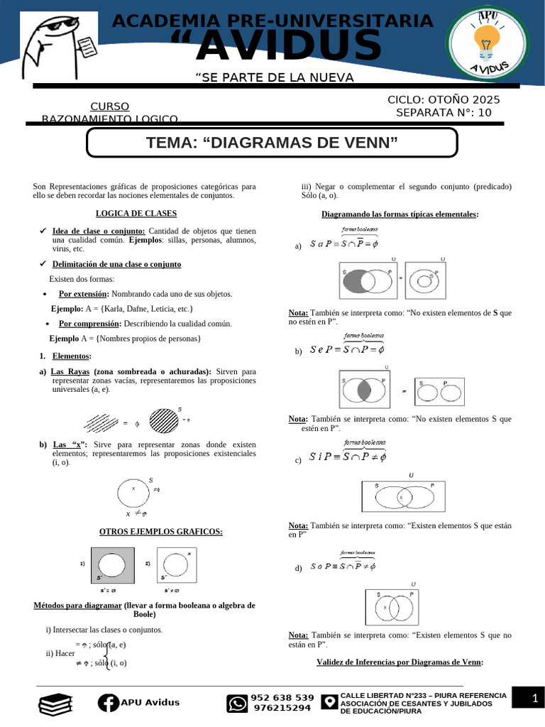 Diagramas de Venn en Lógica Categórica | PDF | Álgebra de Boole ...