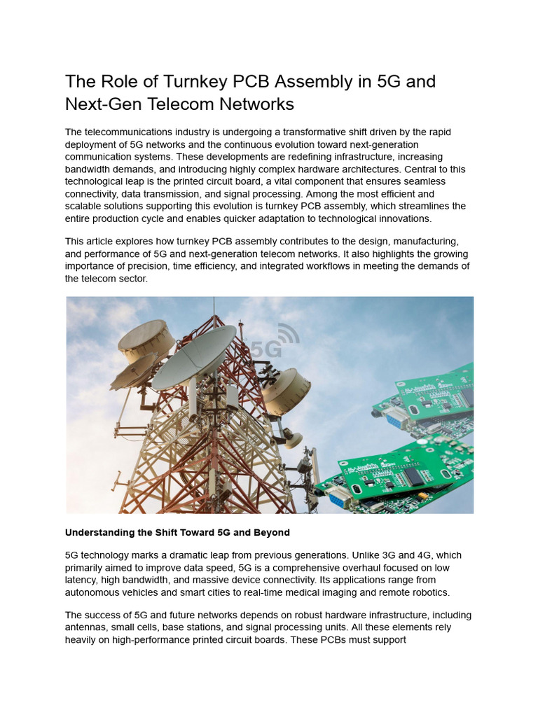 Why Turnkey PCB Assembly Matters in Next-Gen Telecom Design | PDF | Printed Circuit Board ...