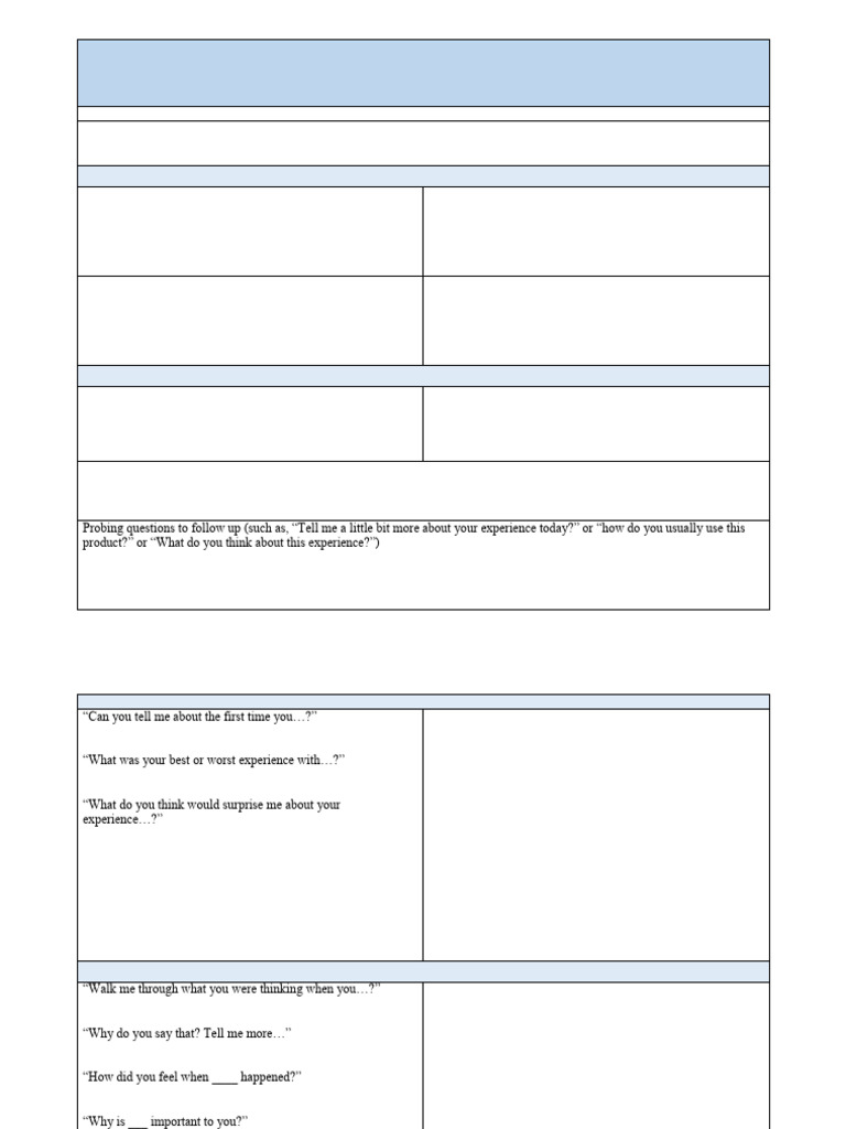 Interview Template | PDF