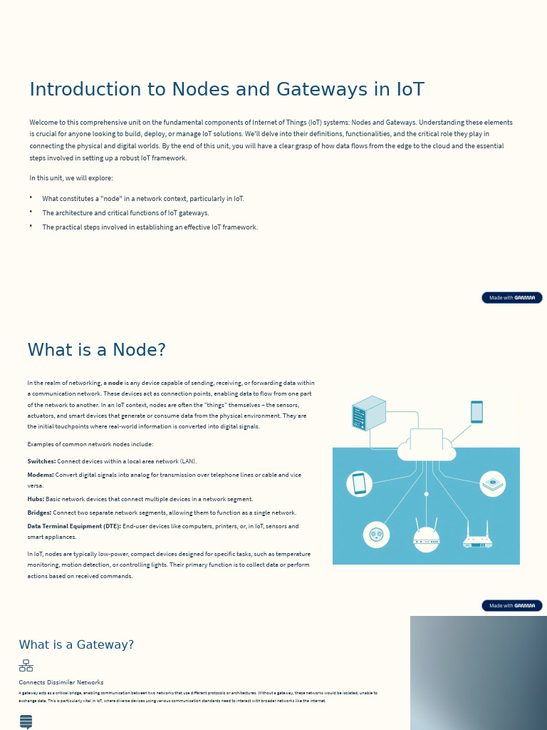 Understanding IoT Nodes and Gateways | PDF | Computer Network ...
