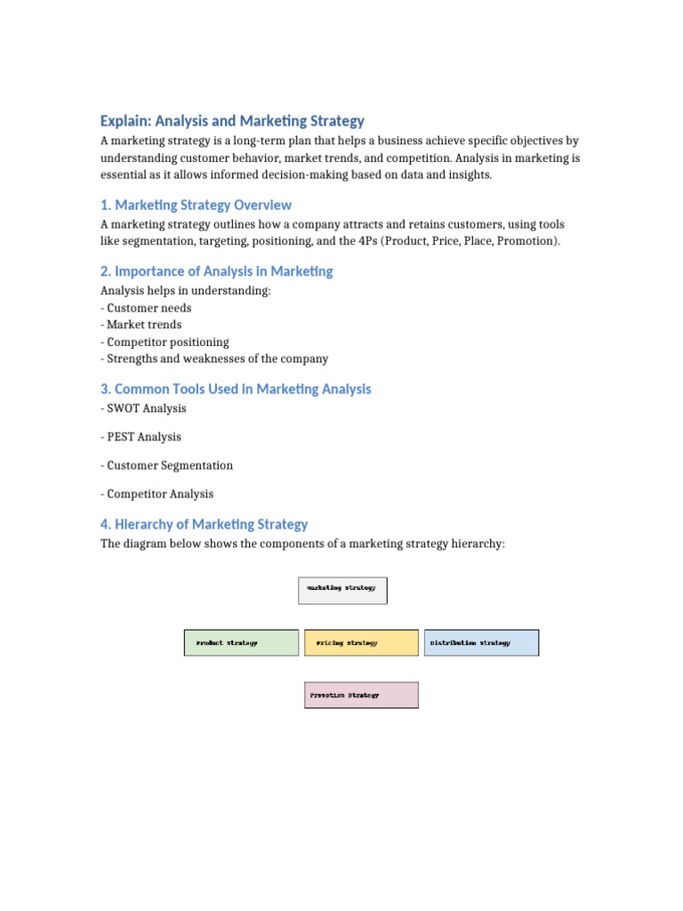 Analysis and Marketing Strategy With Diagram | PDF