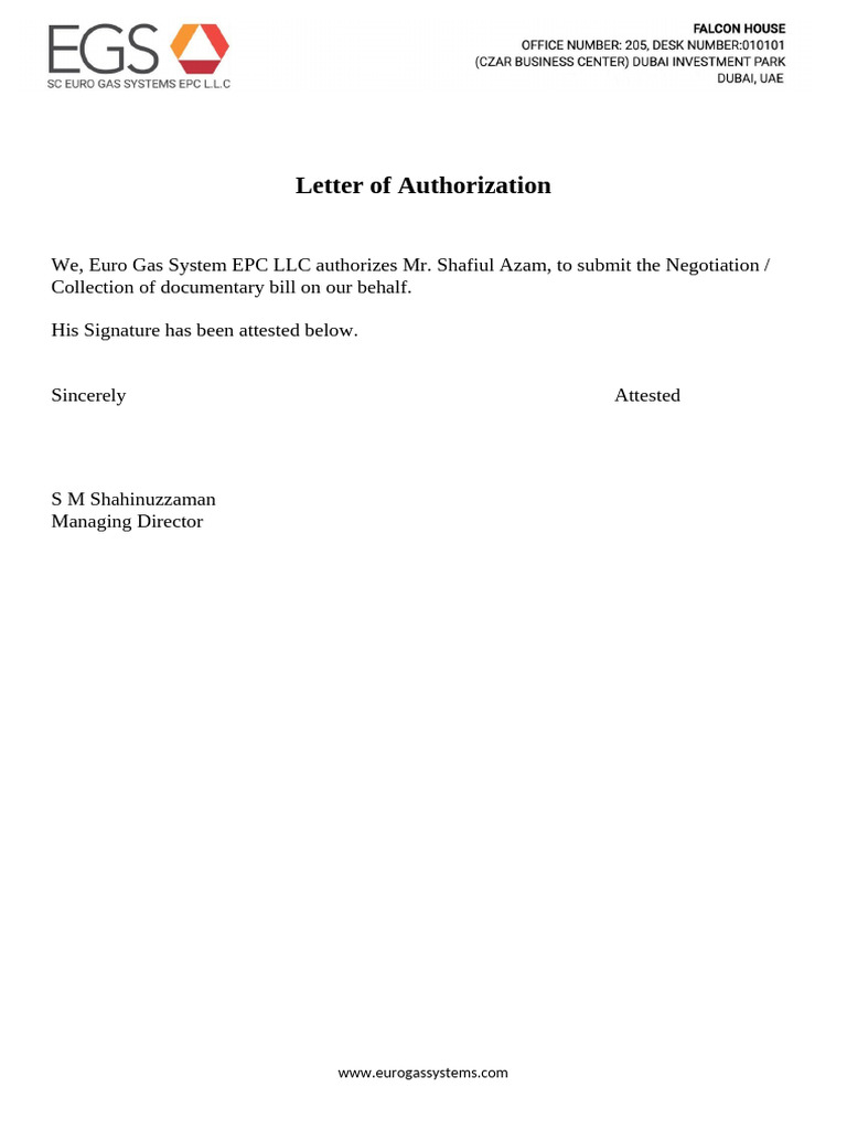 Letter of Authorization | PDF