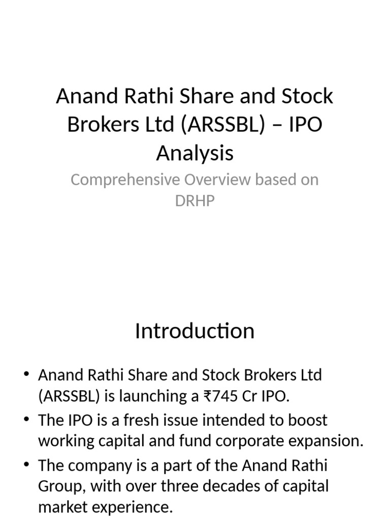 Anand Rathi IPO Analysis | PDF