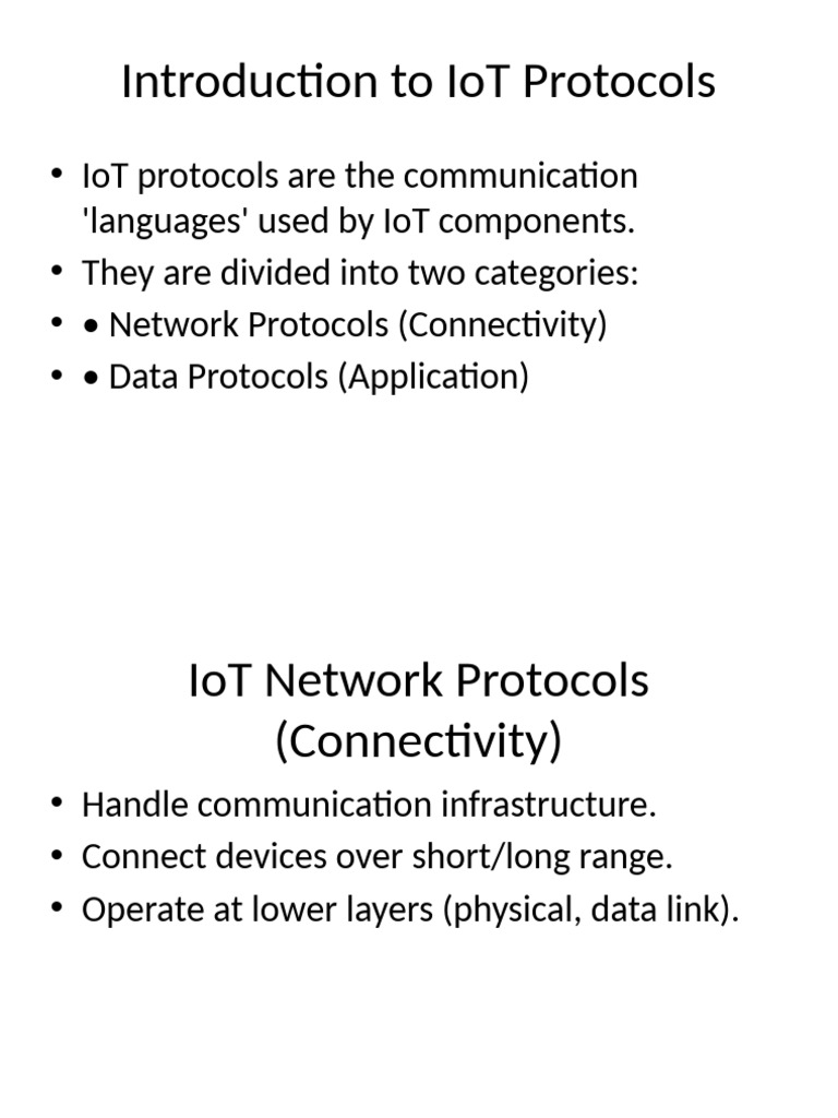 IoT Protocols Detailed Presentation | PDF | Internet Of Things ...