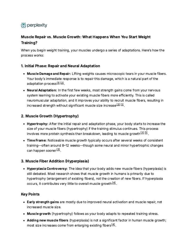 Muscle Repair vs. Muscle Growth - What Happens When | PDF | Muscle ...