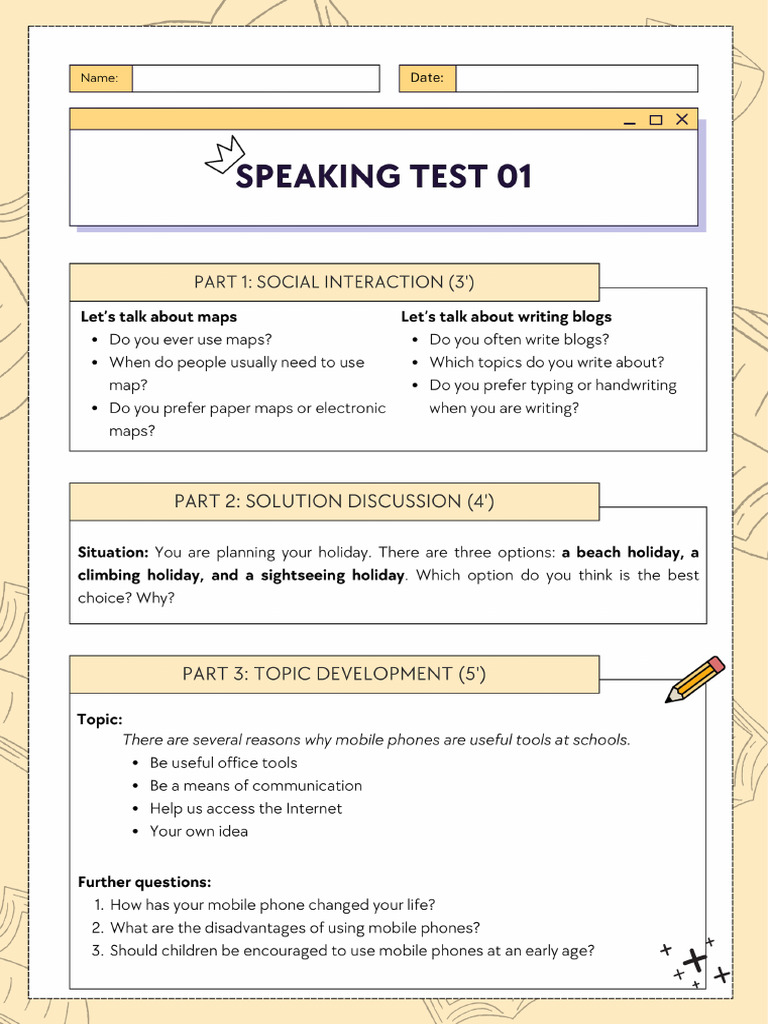 15 Topics Vstep Speaking | PDF