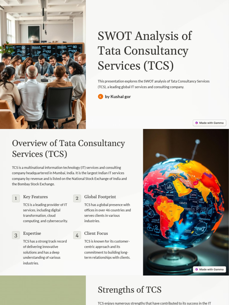 SWOT Analysis of Tata Consultancy Services TCS | PDF | Economies | Business
