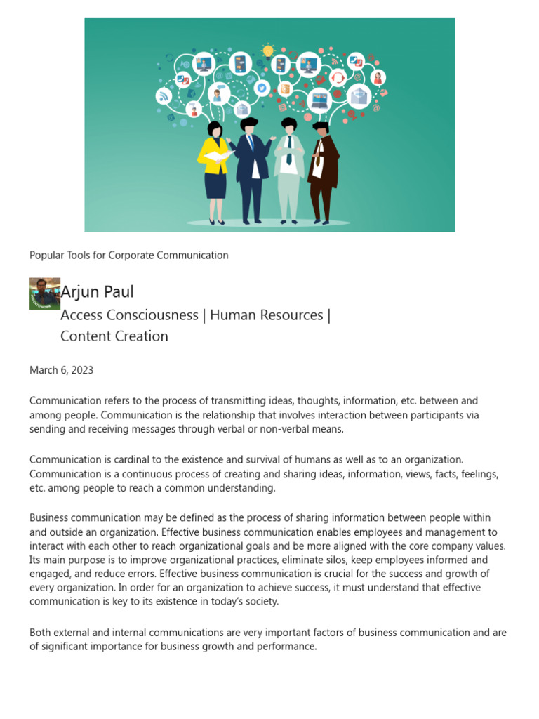 Essential Tools for Corporate Communication | PDF | Customer ...