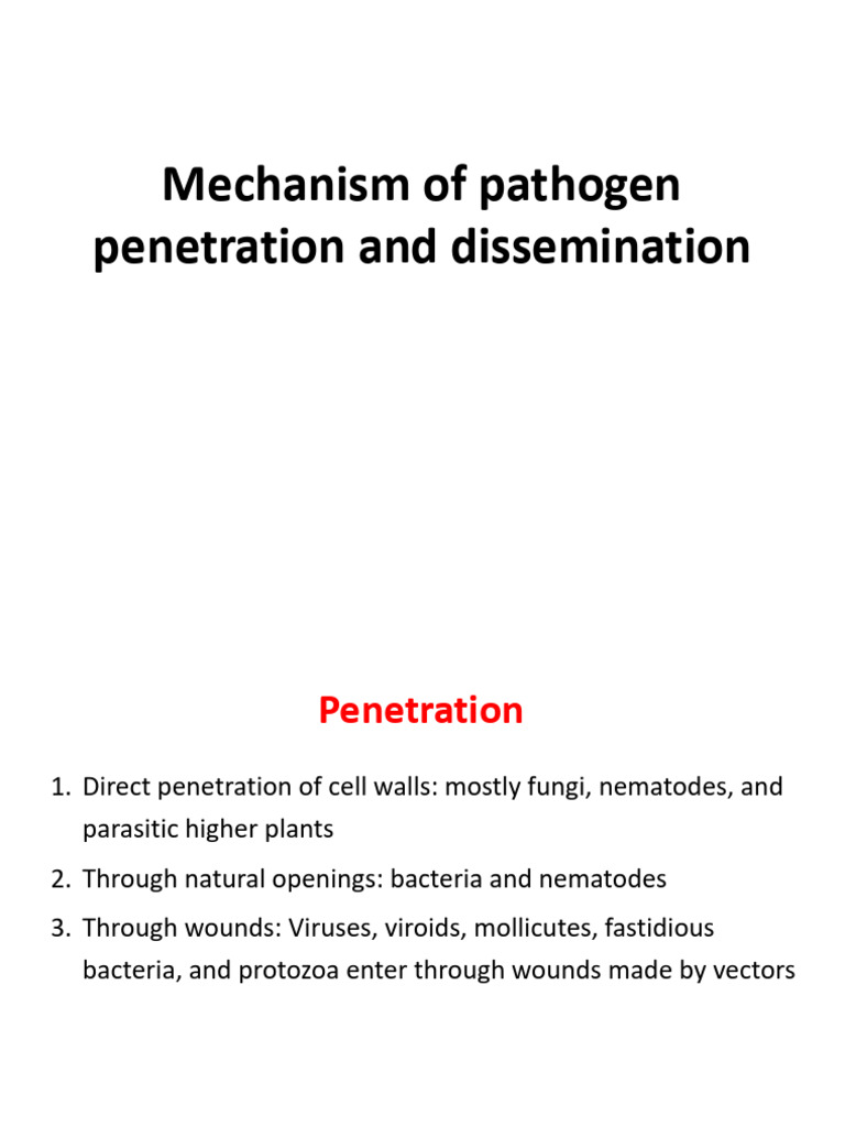 Pathogen Penetration and Dissemination | PDF | Pathogen | Reproduction
