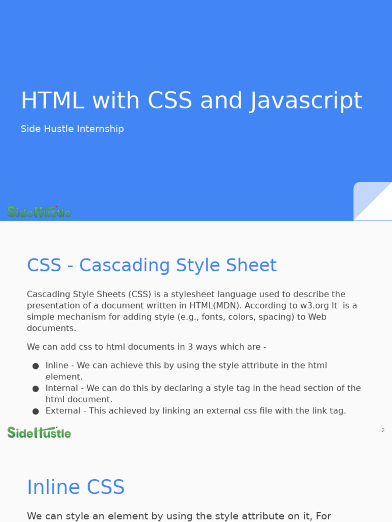 1.2.5 - HTML With CSS and Javascript | PDF | Html Element | Html
