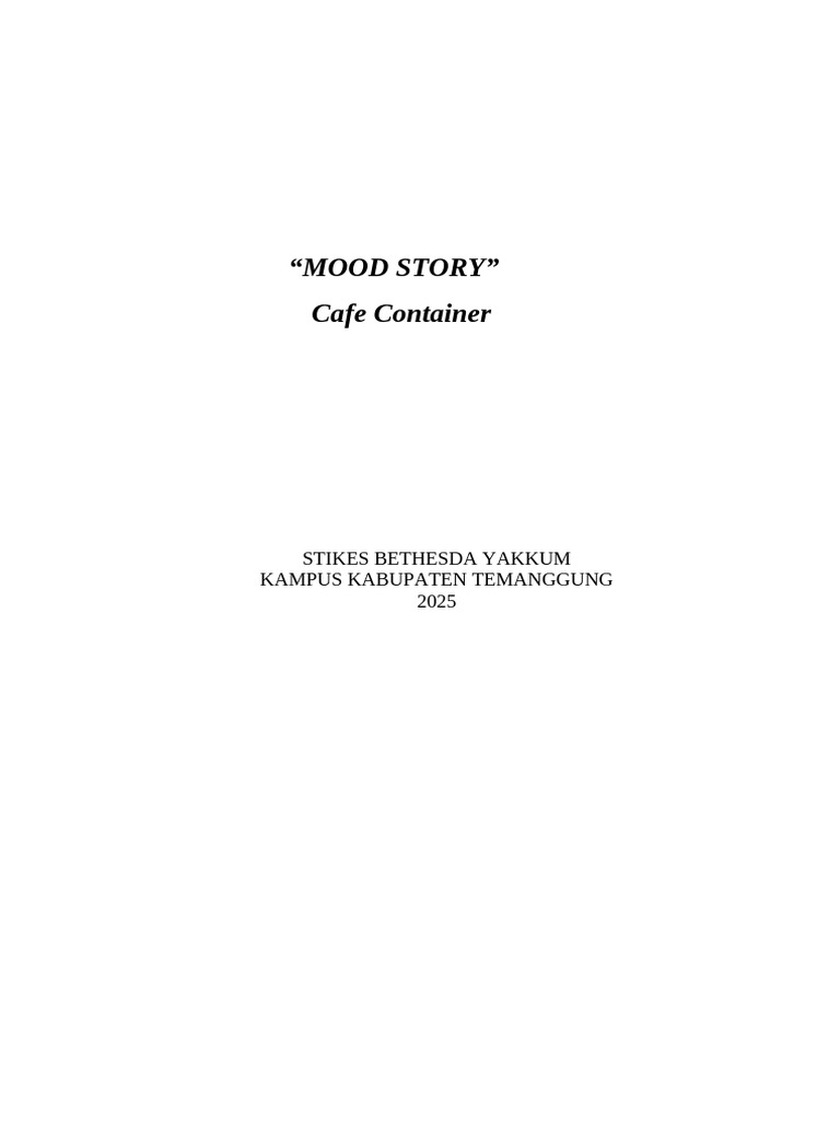 Proposal Wirausaha Cafe Mood Story | PDF