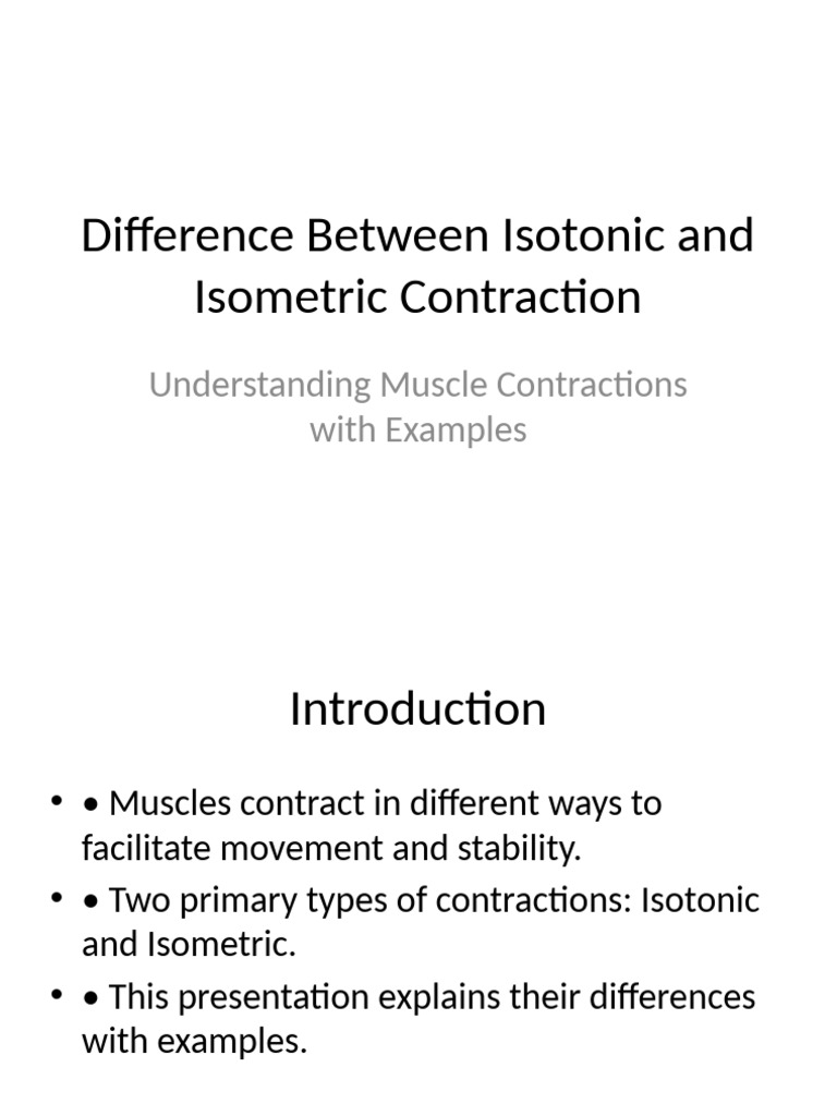 Isotonic Vs Isometric | PDF