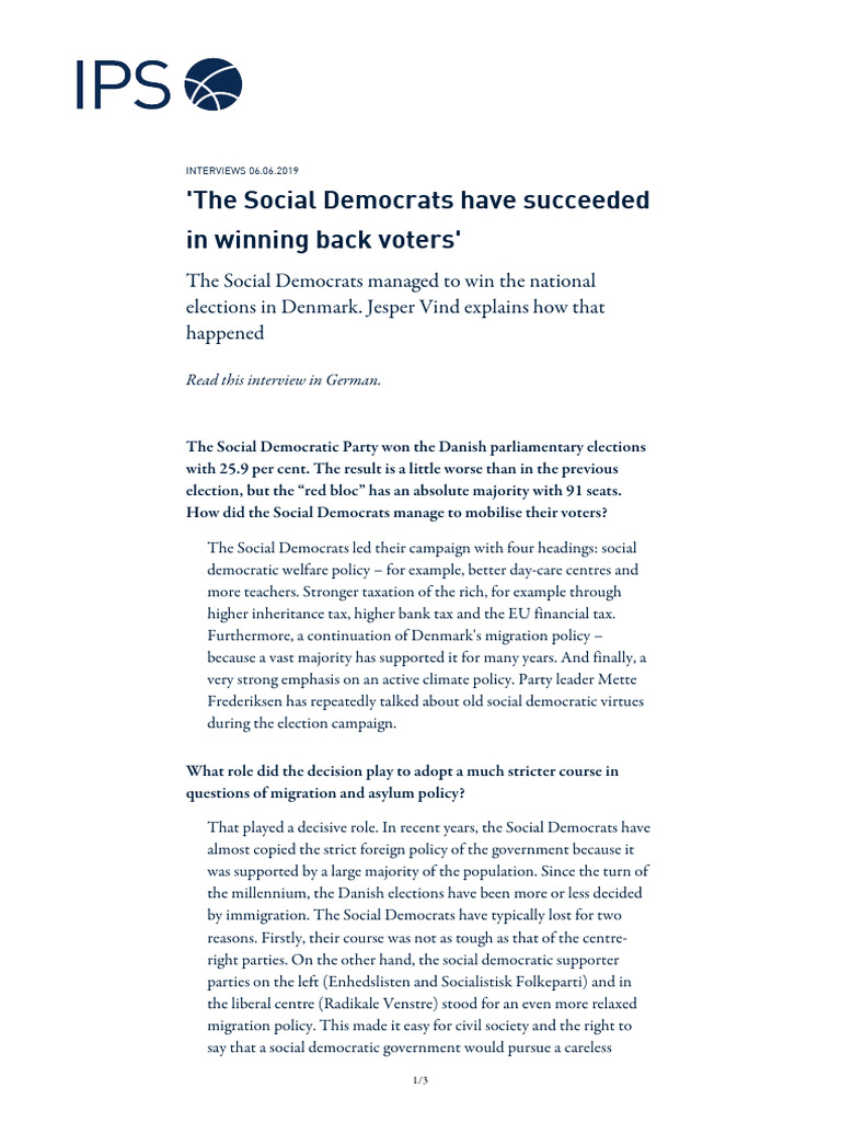 The Social Democrats Have Succeeded in Winning Back Voters | PDF ...