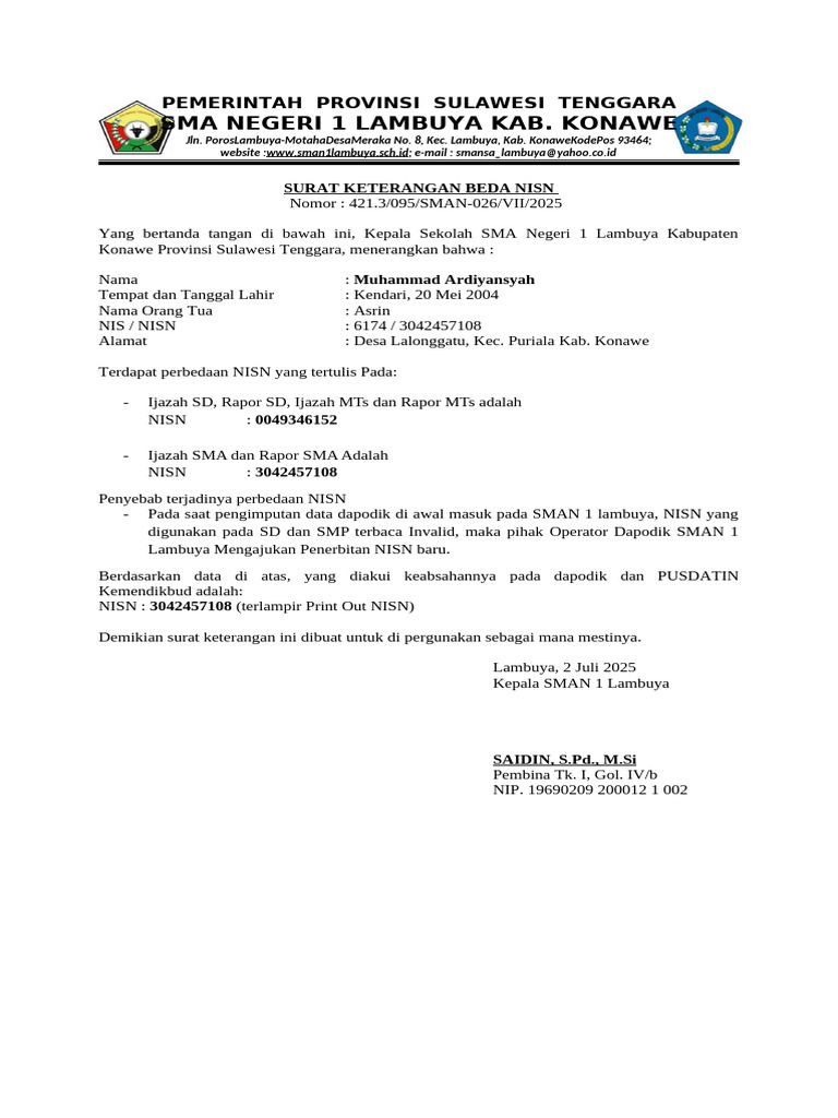 Suket Beda Nisn | PDF