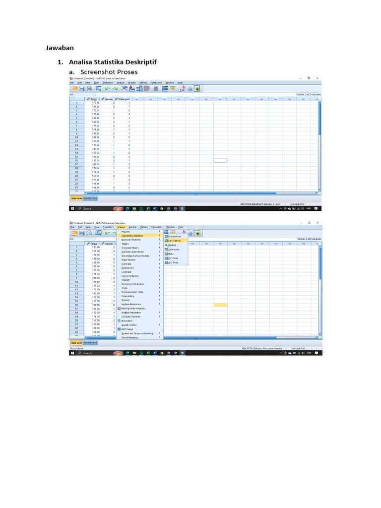 Contoh Pembuatan Tugas Menggunakan Spss | PDF