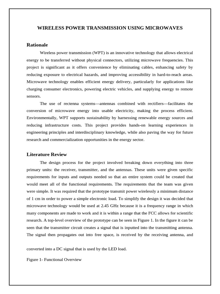 Wireless Power Transmission Using Microwaves | PDF | Rectifier ...