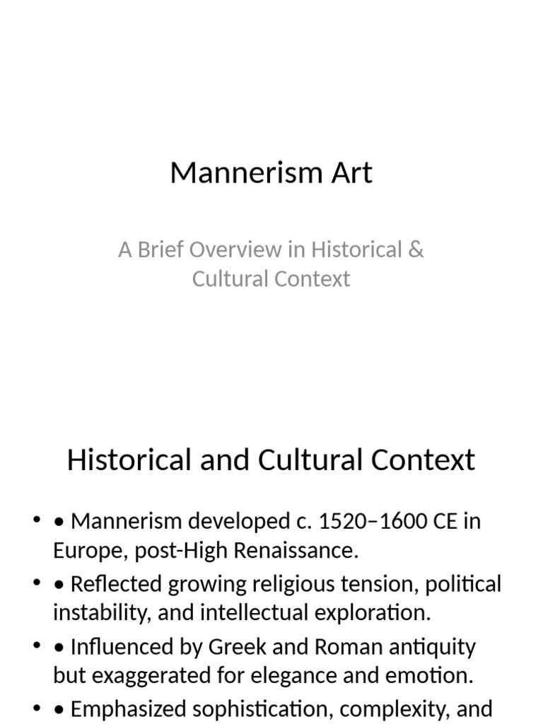 Mannerism Art Presentation | PDF