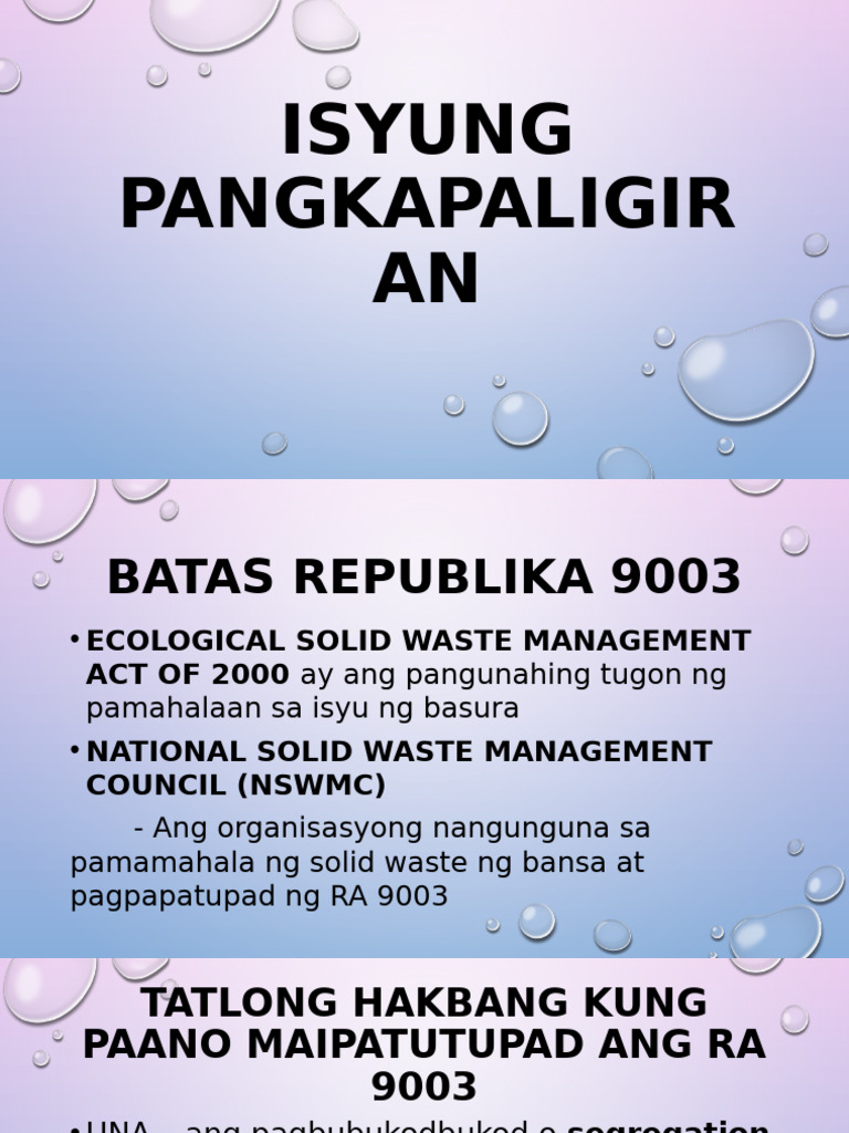 w3 Lesson 1 Isyung Pangkapaligiran | PDF