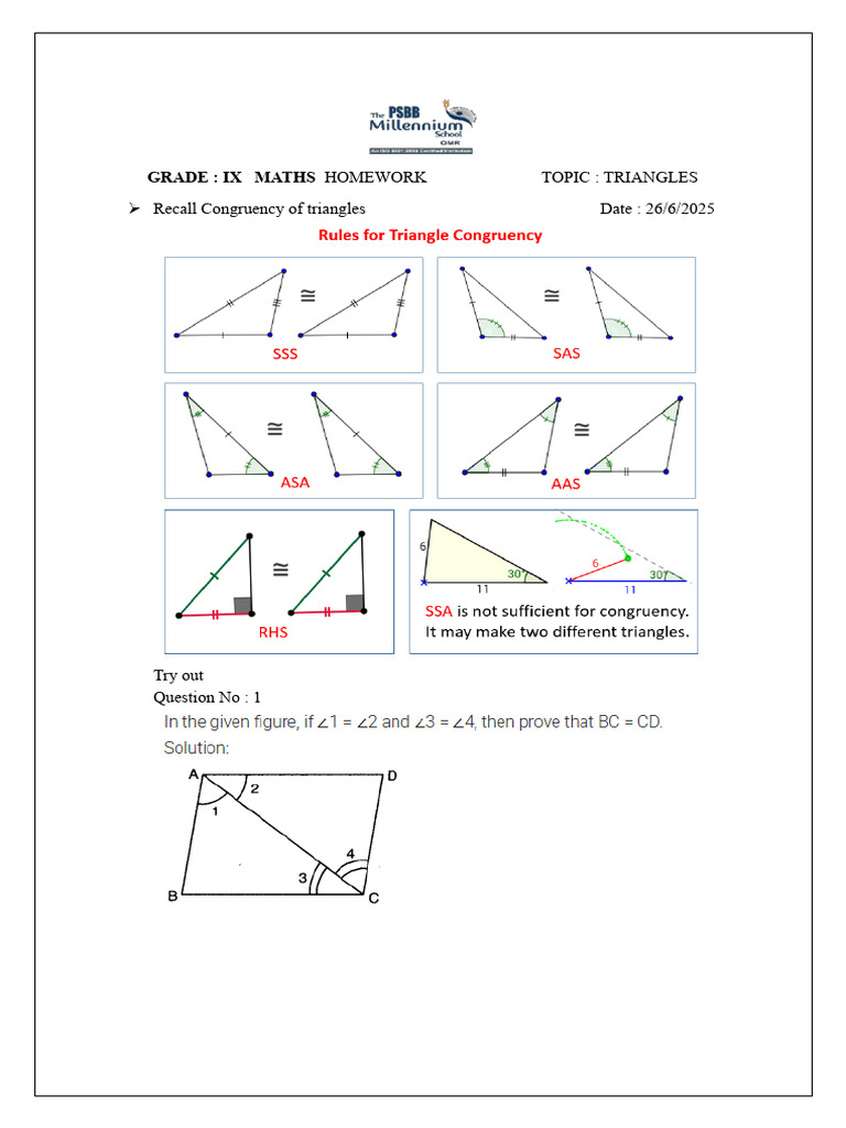 Triangles HW 26 6 2025 | PDF