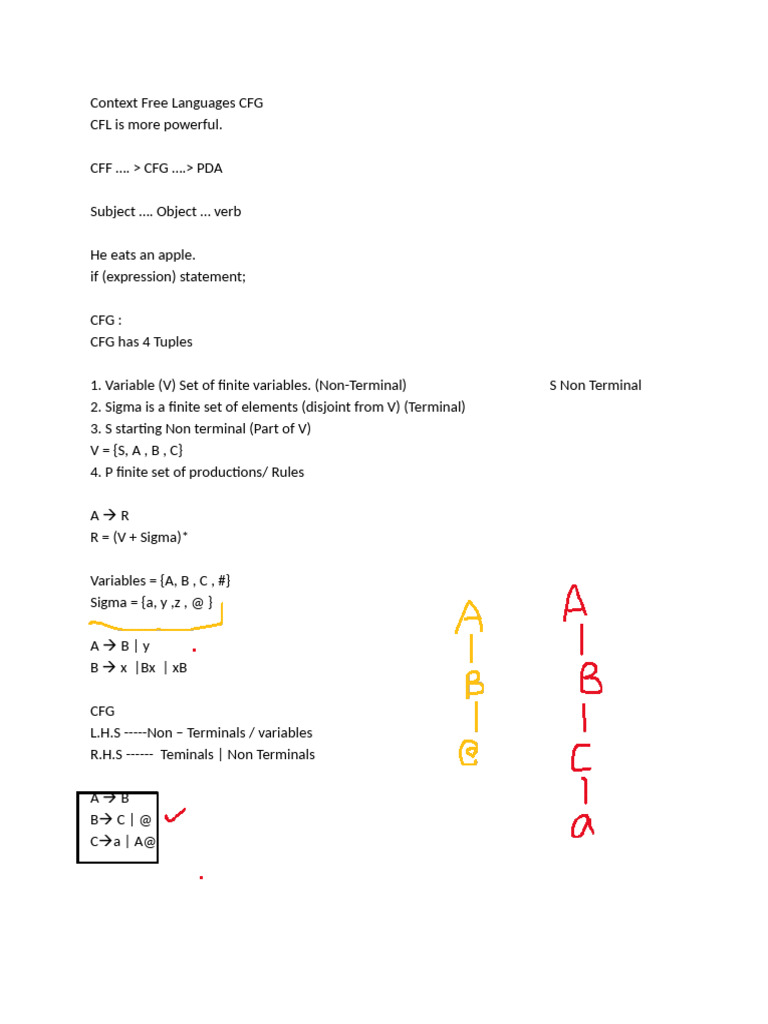 Context Free Languages CFG | PDF