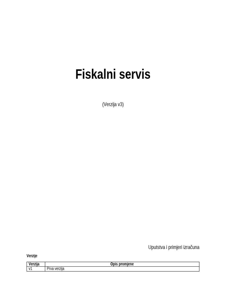 Fiskalni Servis - Tehnicka Specifikacija - Prilog 1 (Izračuni) (v3) | PDF