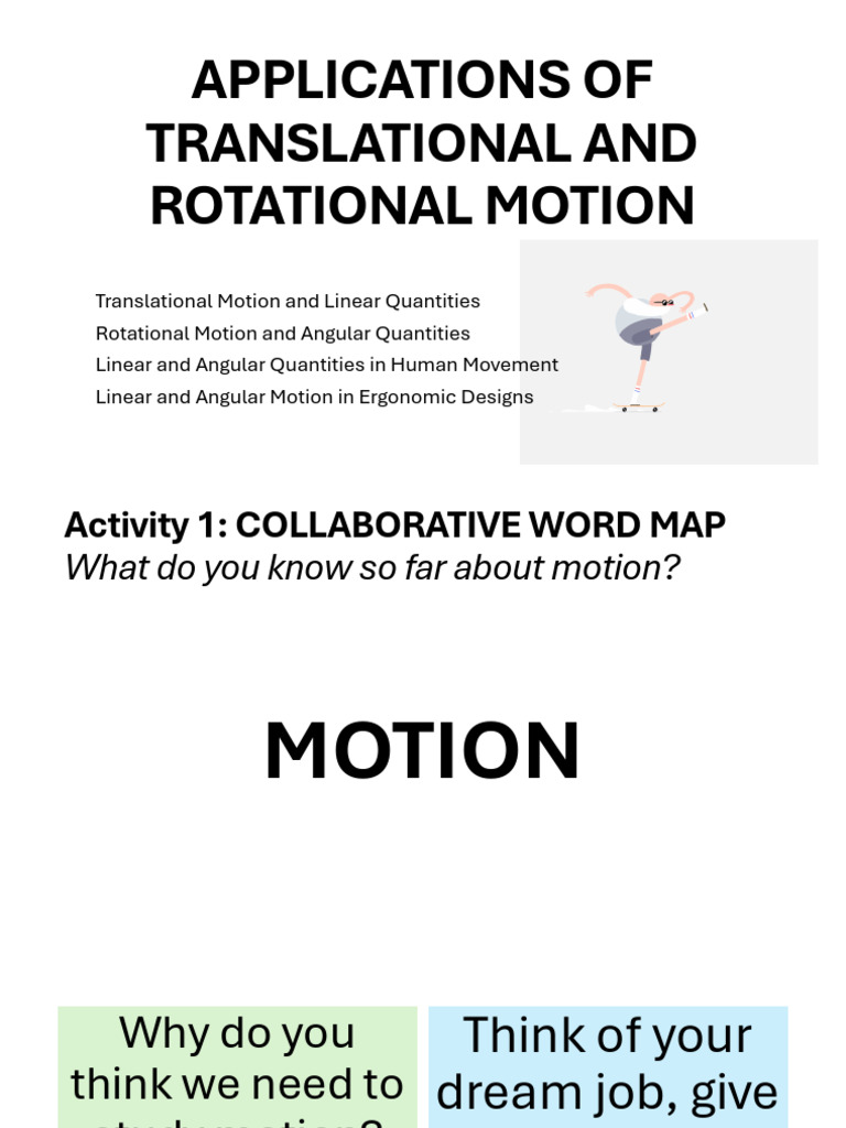 2 Applications of Translational and Rotational Motion | PDF | Acceleration | Rotation