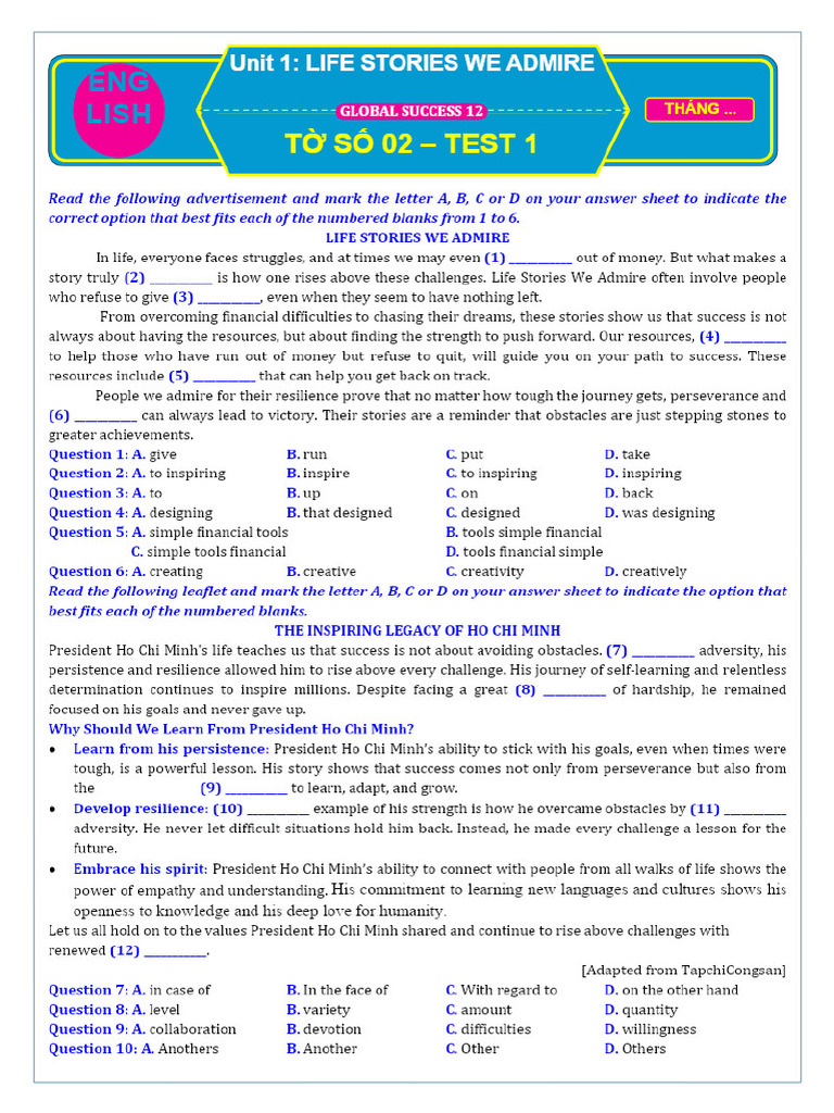 Test 1 Unit 1 | PDF