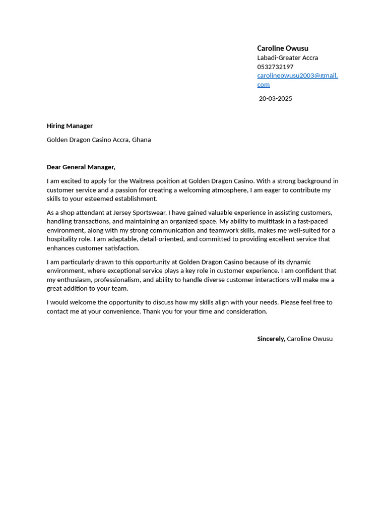 Caroline Owusu APP LETTER | PDF