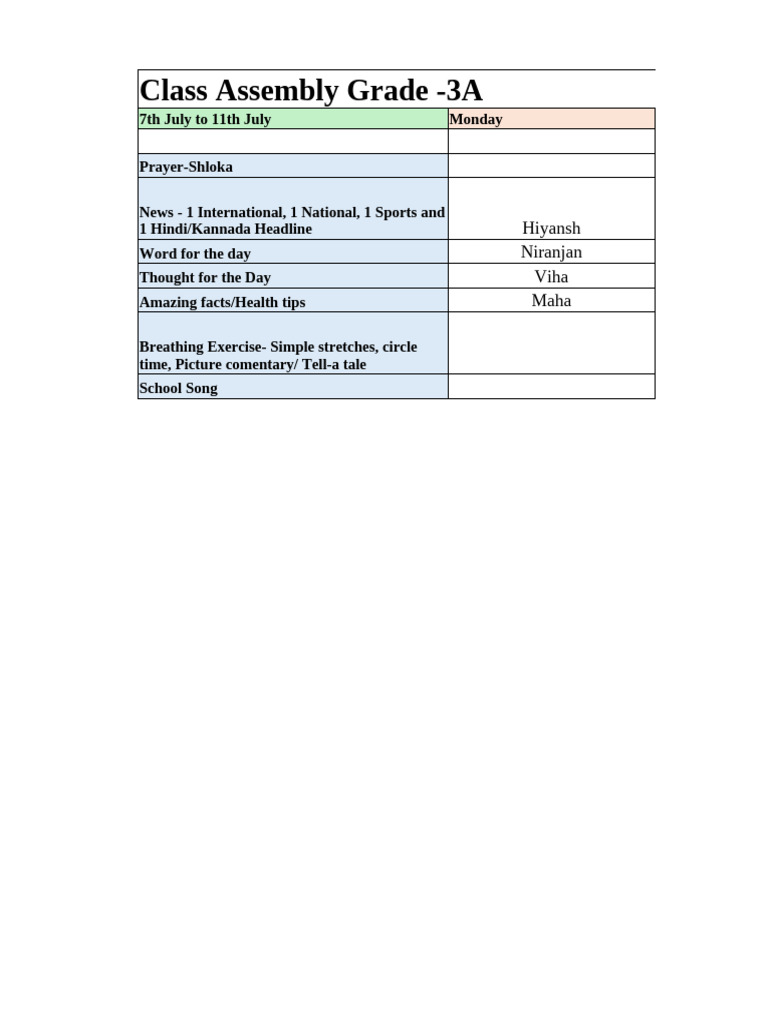 Class Assembly | PDF