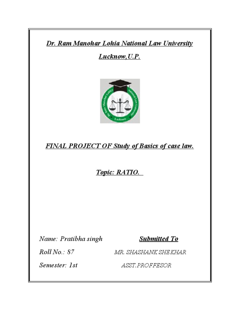 Ratio Project | PDF | Obiter Dictum | Precedent