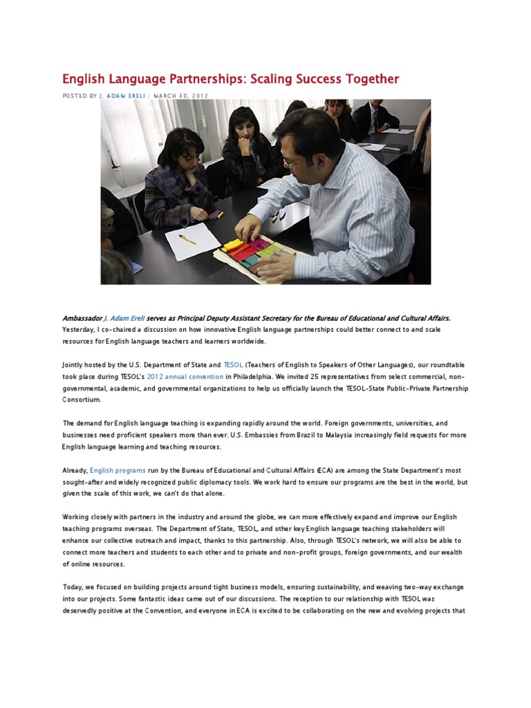 English Language Partnerships | PDF | United States Department Of State ...