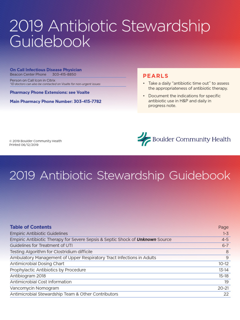 Antibiotic Stewardship Guidebook | PDF | Urinary Tract Infection ...