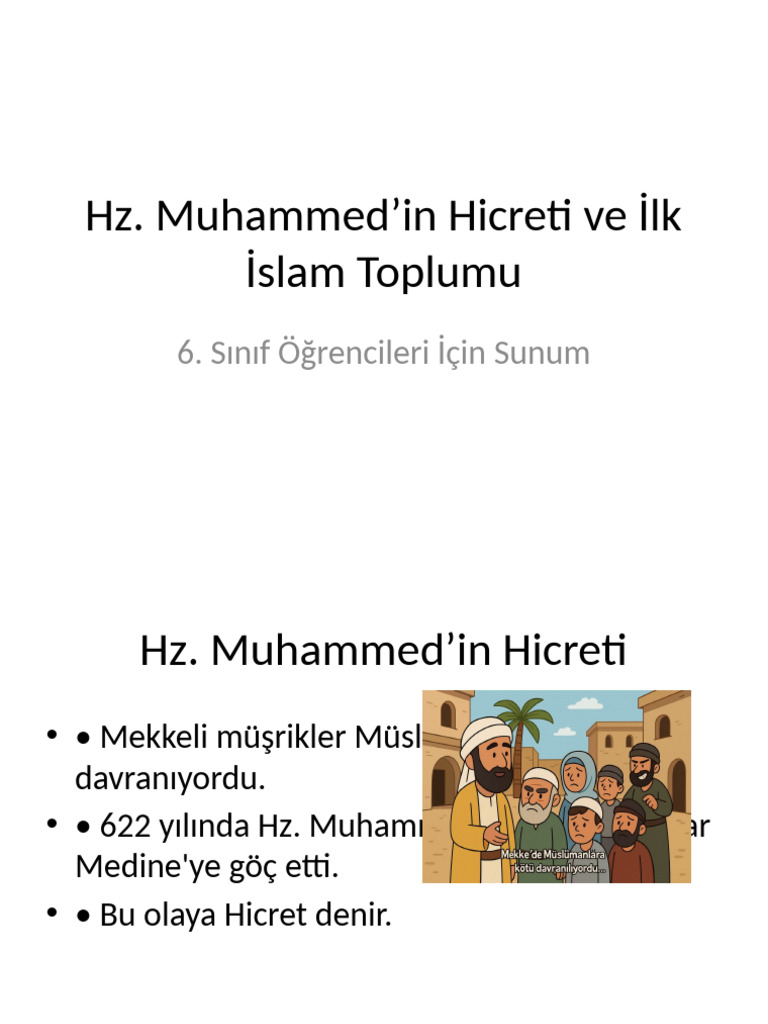 Hicret Ve Ilk Islam Toplumu Gorselli | PDF