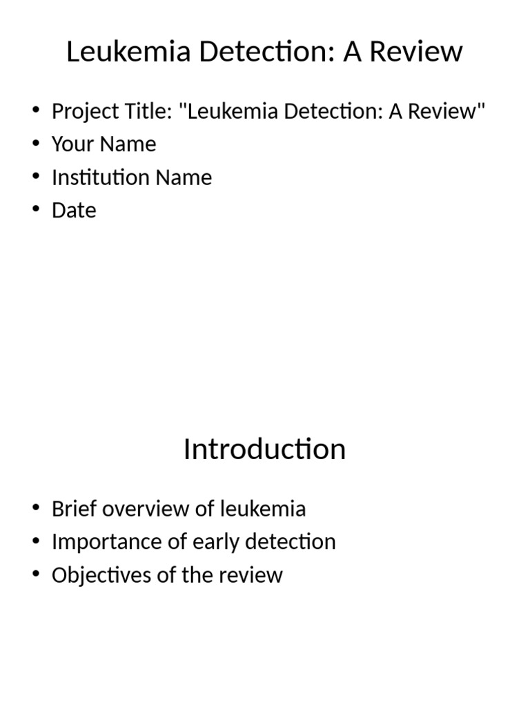 Advances in Leukemia Detection Review | PDF