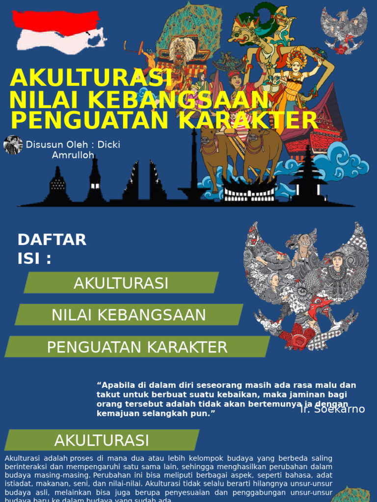 Materi Akulturasi, Nilai Kebangsaan Dan Penguatan Karakter | PDF