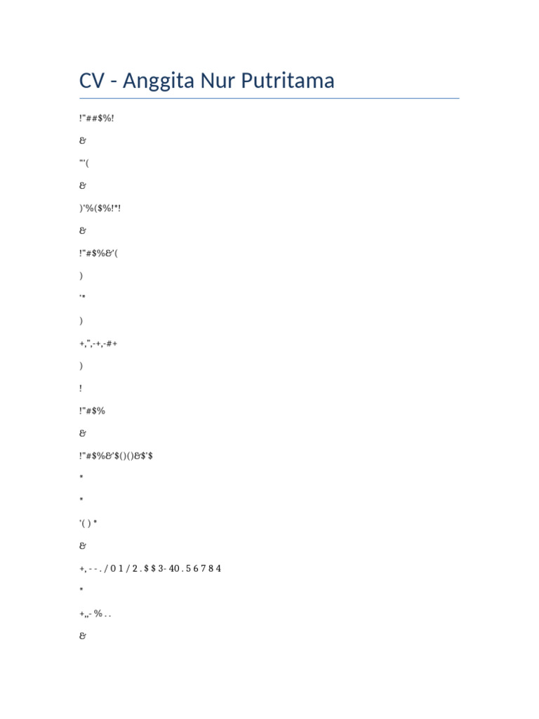 CV Anggita Nur Putritama | PDF